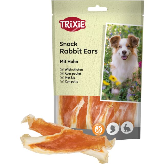 TRIXIE Rabbit Ears with Chicken 80g – Snoopy Pet Care